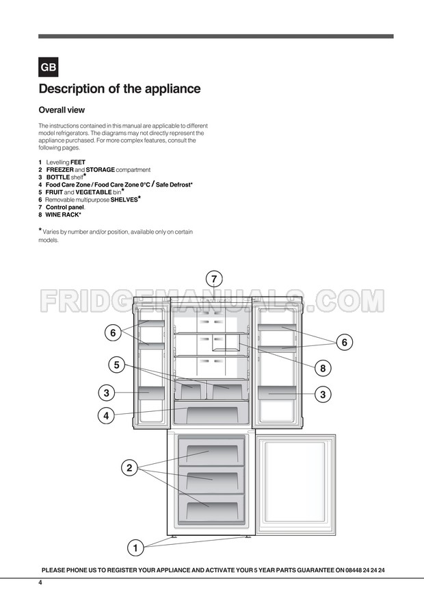 Hotpoint FFU3D Operating Instructions
