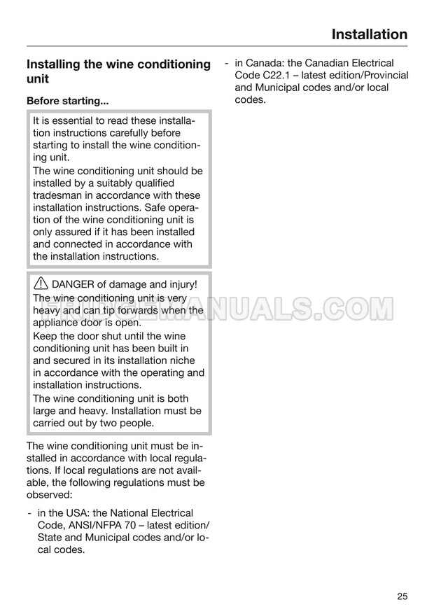 Miele KWT 2662 SFS Operating and Installation Instructions