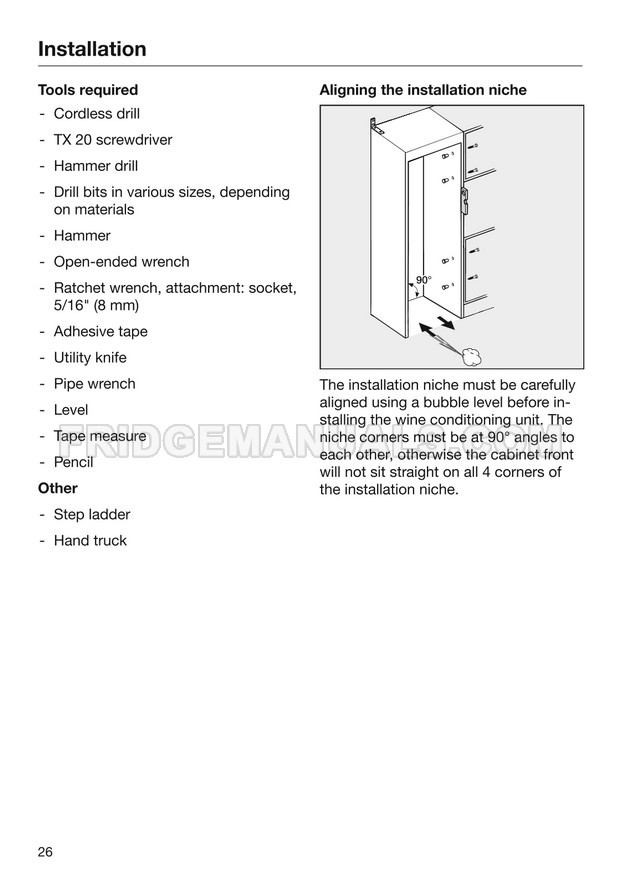 Miele KWT 2662 SFS Operating and Installation Instructions